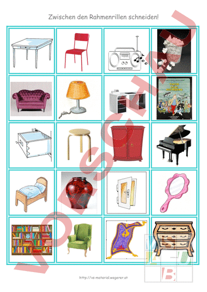 Arbeitsblatt: Memory des meubles étape 10 Bonne chance - Französisch ...