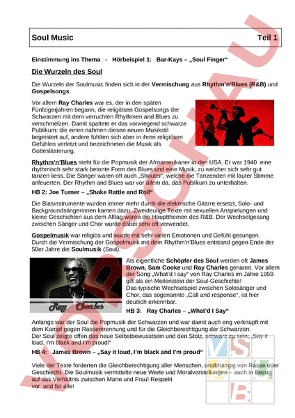 Arbeitsblatt: Soul Music - Musik - Musikgschichte