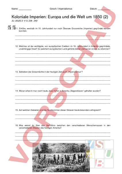 Arbeitsblatt: DGZG 2 - Koloniale Imperien - Europa und die Welt um 1850 ...