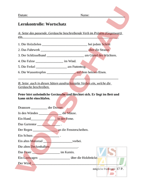 Arbeitsblatt: deutsch - Deutsch - Wortschatz