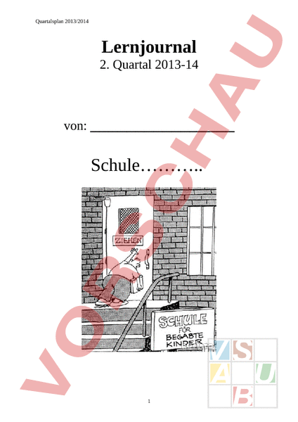 Arbeitsblatt: Lernjournal 2. Quartal für Schüler - Administration ...