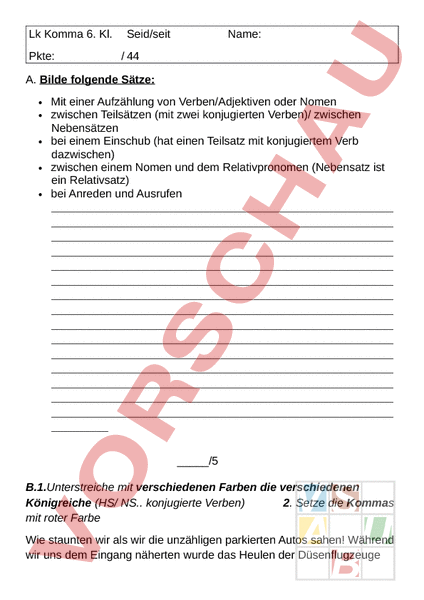 Arbeitsblatt Test Komma Seid Seit Deutsch Rechtschreibung
