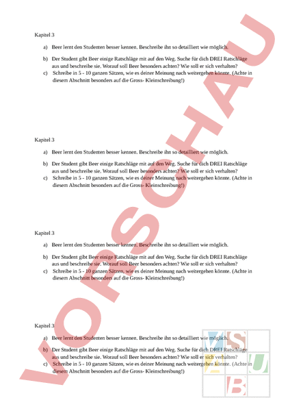 Arbeitsblatt: Behalt das Leben lieb / Kapitel 3 - Deutsch - Textverständnis