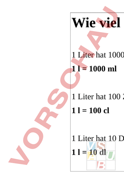 Arbeitsblatt: Poster zu den Litermassen - Mathematik - Sachrechnen ...