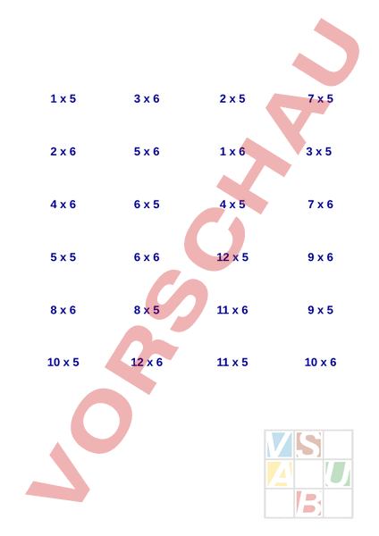 Arbeitsblatt: 5er, 6er-Reihen - Mathematik - Multiplikation