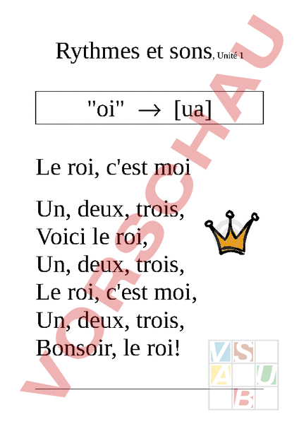 Arbeitsblatt: Rhythmes et sons - Französisch - Wortschatz