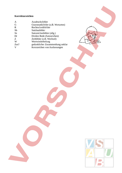 Arbeitsblatt: Korrekturzeichen - Deutsch - Texte schreiben Arbeitsblatt: Korrekturzeichen - Deutsch - Texte schreiben