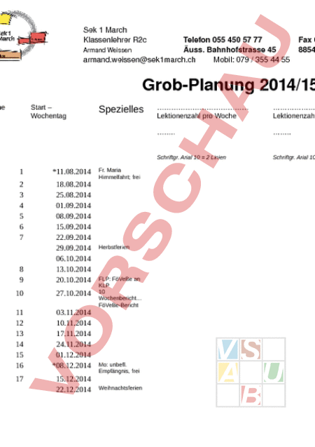 Arbeitsblatt: Grobplanung 2014 / 15 - Administration / Methodik ...