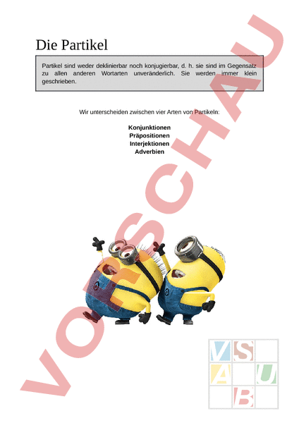 Arbeitsblatt: Partikel - Deutsch - Grammatik