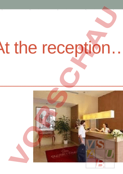 Arbeitsblatt: Dialogue At the reception - Englisch - Lehrmittel