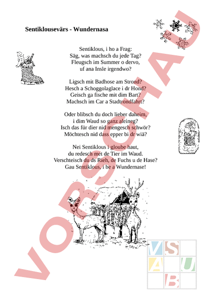 Arbeitsblatt: Samichlaus-Vers - Diverses / Fächerübergreifend - Anderes ...