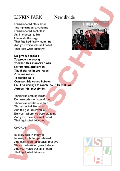 Arbeitsblatt: Liedtexte - Musik - Singen / Lieder