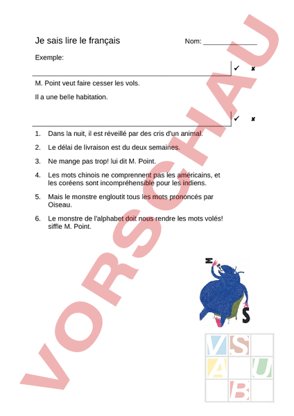 Arbeitsblatt: Je sais lire le francais - Französisch - Anderes Thema