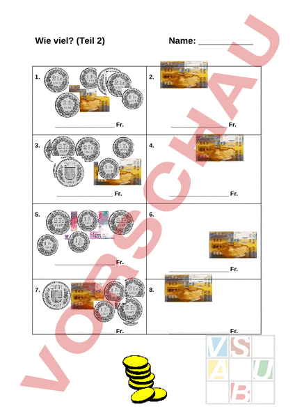 Arbeitsblatt: Geld - Mathematik - Anderes Thema