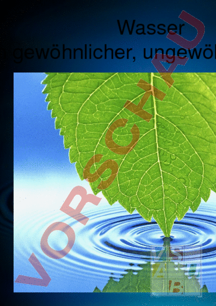 Arbeitsblatt: Anomalie des Wassers - Chemie - Anderes Thema
