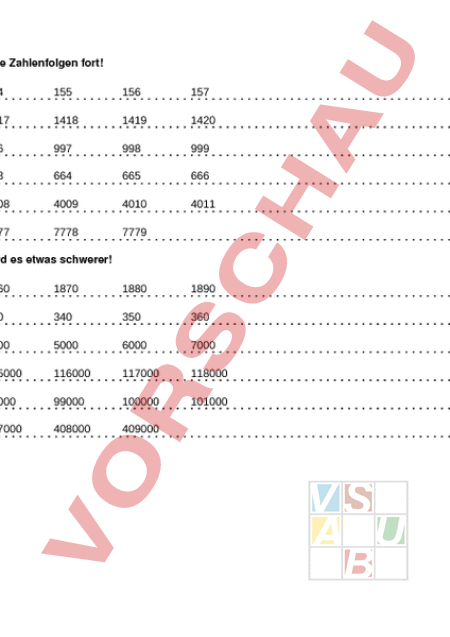 Arbeitsblatt: Zahlenfolgen - Mathematik - Zahlensysteme