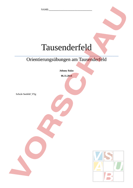 Arbeitsblatt: Tausenderfeld - Mathematik - Zahlenbereiche