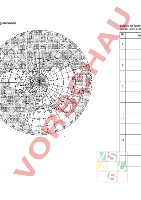 Arbeitsblatt: Übung Koordinaten - Geographie - Kartographie / Gradnetz