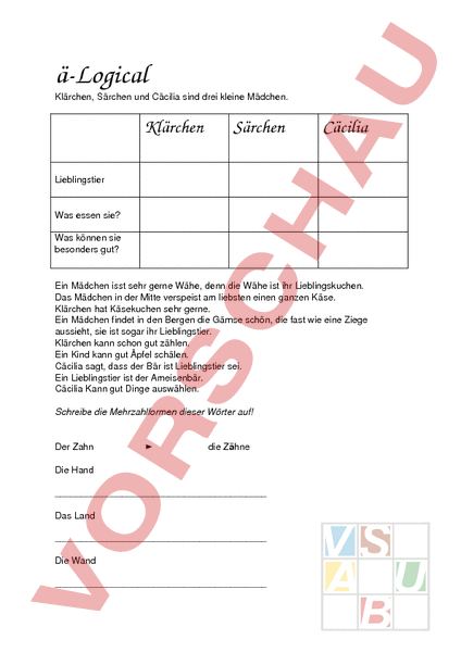 Arbeitsblatt: Logical - Deutsch - Rechtschreibung
