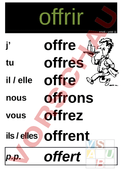 Arbeitsblatt: offrir - Französisch - Grammatik