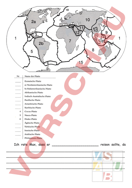 Arbeitsblatt: Tsunami - Geographie - Geologie / Tektonik / Vulkanismus