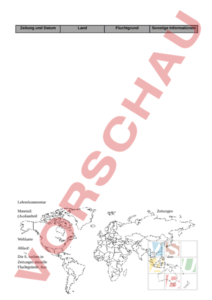 Arbeitsblatt: Migration/ Flucht - Geschichte - Anderes Thema