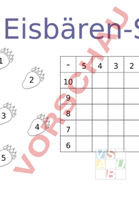 Arbeitsblatt: Matrix Minus 1-10 - Mathematik - Subtraktion
