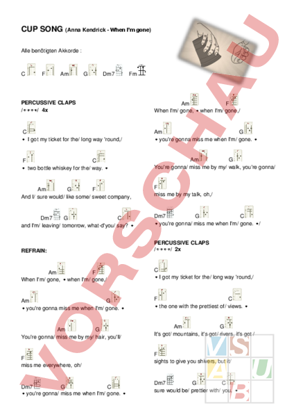 Arbeitsblatt: Cup-Song - Musik - Musizieren