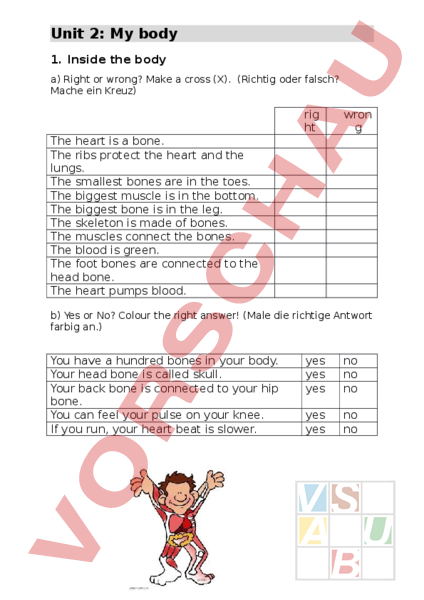 Arbeitsblatt: Englisch Young World Unit 2 My Body AB - Englisch ...