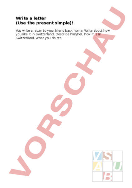 Arbeitsblatt: Write a letter - Englisch - Texte schreiben