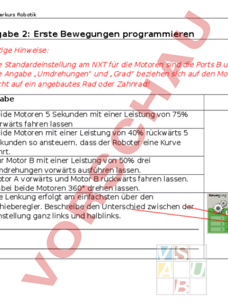 Arbeitsblatt: Robotik - Erste Bewegungen programmieren - Informatik - Anderes Thema