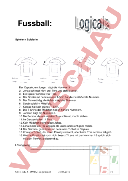 Arbeitsblatt: Logical - Deutsch - Textverständnis