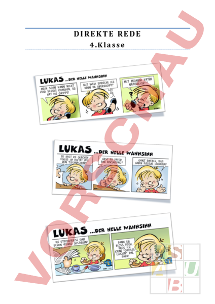 Arbeitsblatt: Direkte Rede - Deutsch - Grammatik