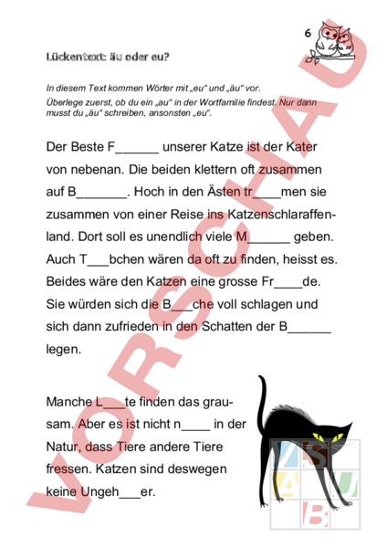 Arbeitsblatt Lückentext äu Oder Eu Deutsch Rechtschreibung