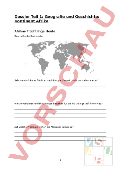 Arbeitsblatt: Kolonialisierung - Geschichte - Neuzeit