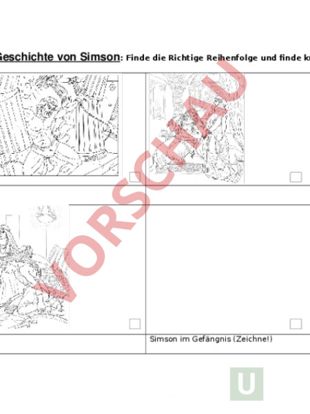 Arbeitsblatt: Simson - Lebenskunde - Religionslehre / Bibel