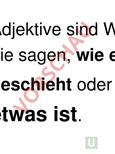 Arbeitsblatt: Merksatz Adjektiv - Deutsch - Grammatik
