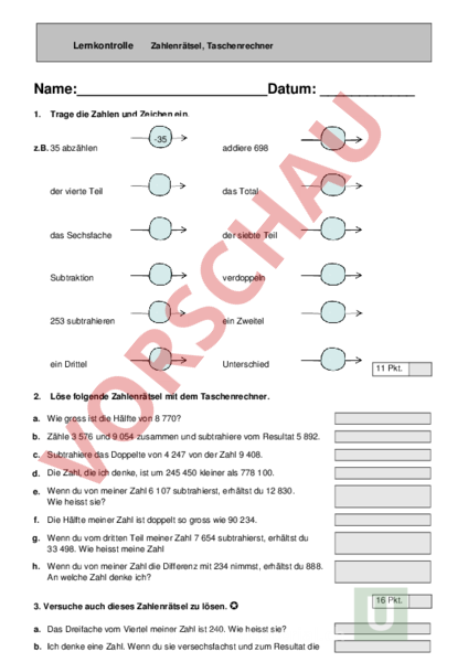 Arbeitsblatt: mathe - Mathematik - Gemischte Themen