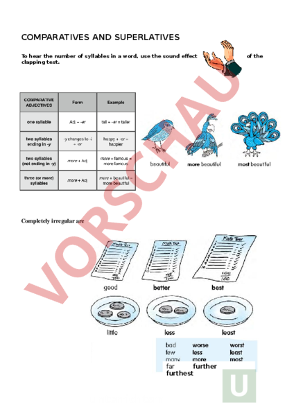 Arbeitsblatt: Comparatives and Superlatives - Englisch - Grammatik