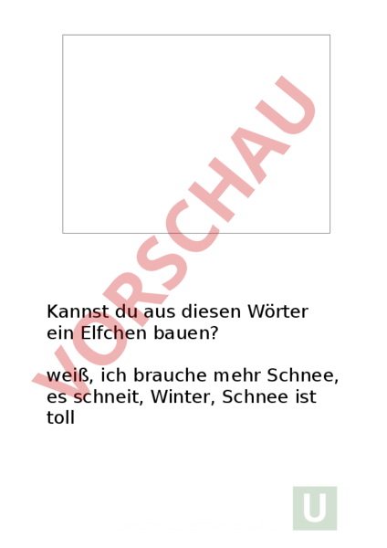 Arbeitsblatt: Winter-Elfchen - Deutsch - Rechtschreibung