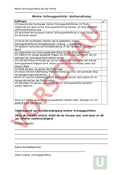 Ask Schnupperlehrbericht: Schnupperbericht Vorlage Pdf – VDWM