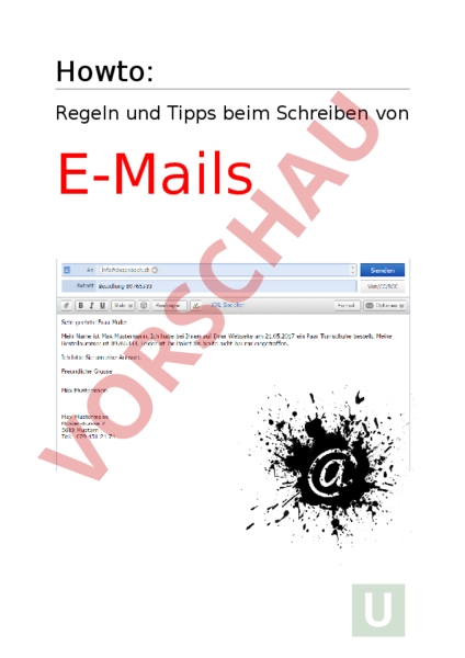 Arbeitsblatt: E-Mails schreiben - Deutsch - Texte schreiben