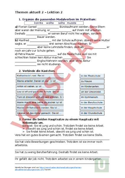 Arbeitsblatt: Themen aktuell 2 - Lektion 2 - Deutsch - DaZ