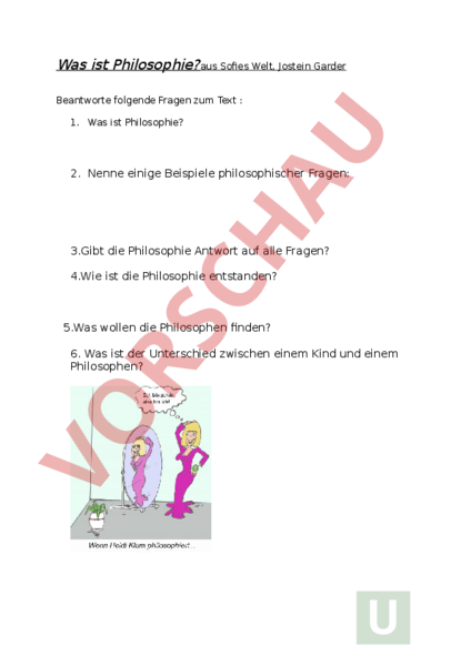 Arbeitsblatt: was ist Philosophie - Deutsch - Anderes Thema
