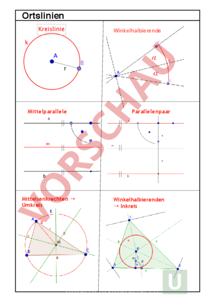 Arbeitsblatt Ortslinien Geometrie Anderes Thema