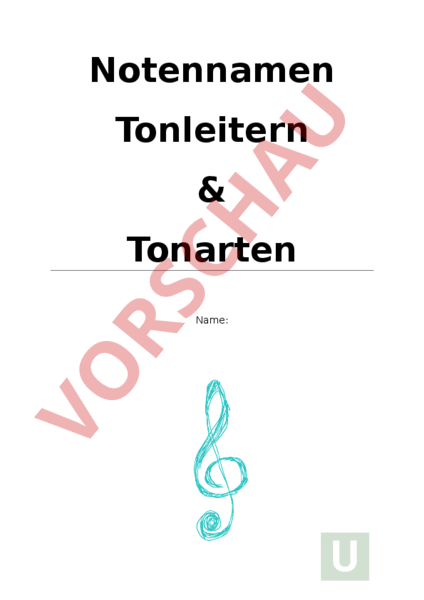 Arbeitsblatt: Tonleitern und Notennamen - Musik - Singen / Lieder