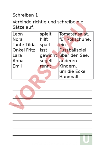 Arbeitsblatt: einfache Sätze bilden - Deutsch - DaZ