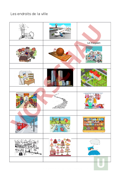 Arbeitsblatt: les endroits de la ville - Französisch - Wortschatz