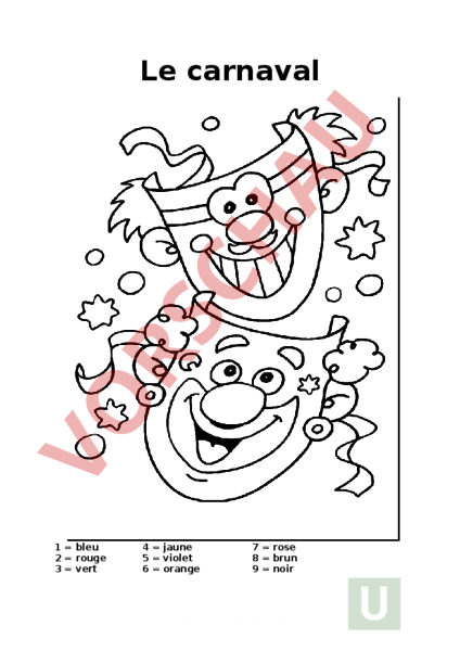 Arbeitsblatt: Le carnaval des couleurs - Französisch - Textverständnis