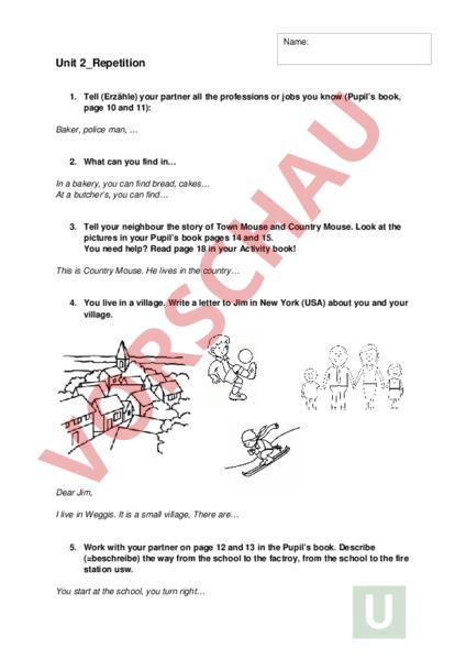 Arbeitsblatt: Young World 2_Unit 2_Repetition - Englisch - Gemischte Themen